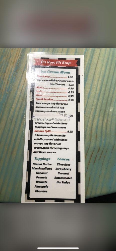 Menu at Pit Row Pit Stop BBQ, Livingston
