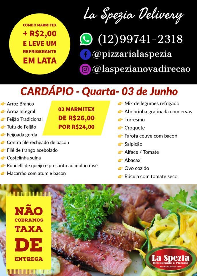 Menu at La Spezia Restaurante & Pizzaria, Cachoeira Paulista