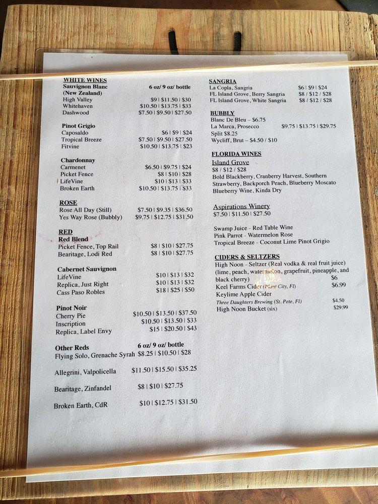 Menu at The Barn, Trinity