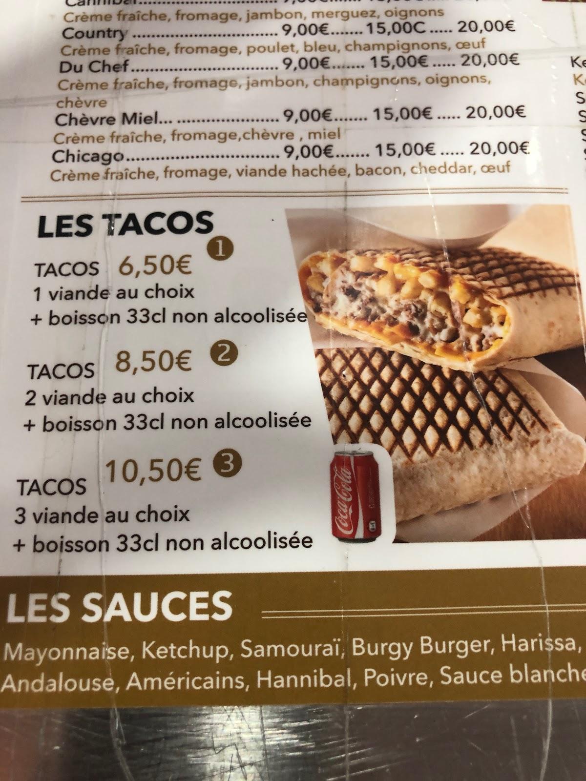 Menu au Kebab D'or restaurant, Béthune