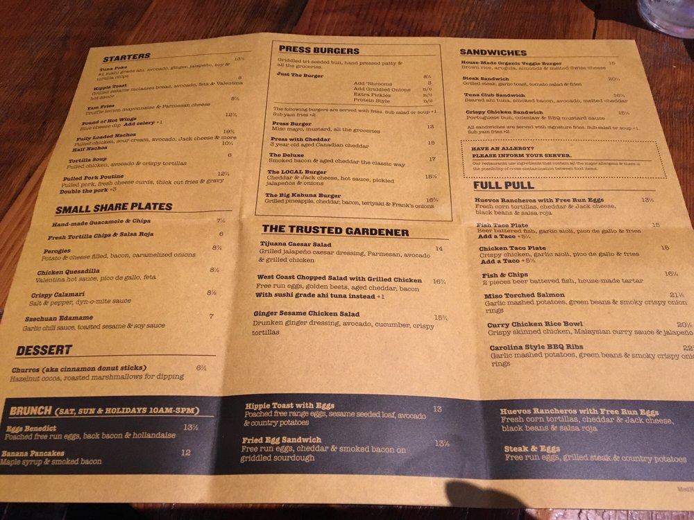 Carta de LOCAL Public Eatery Medicine Hat, Medicine Hat