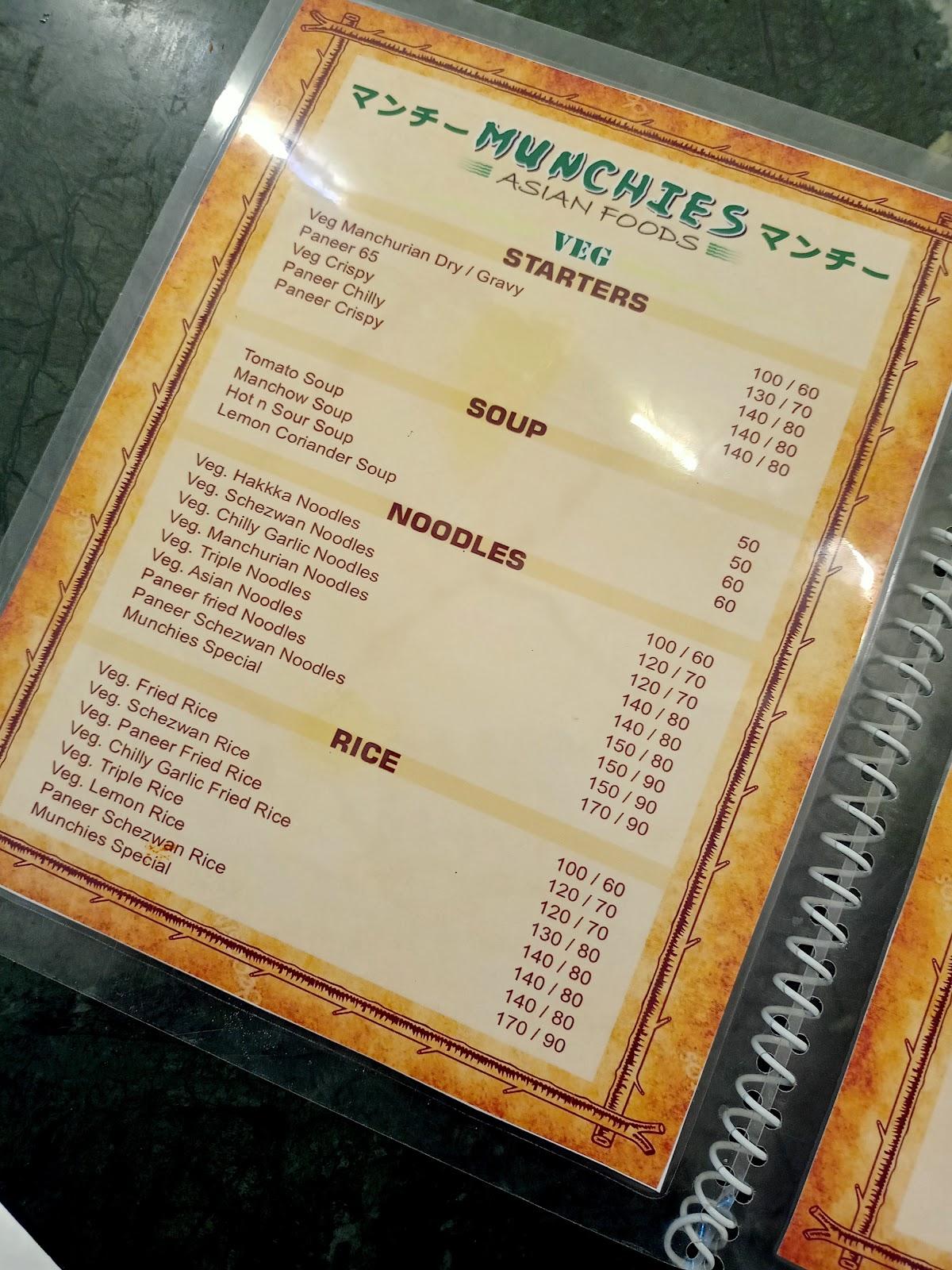 Menu at Munchies asian food, Talegaon Dabhade