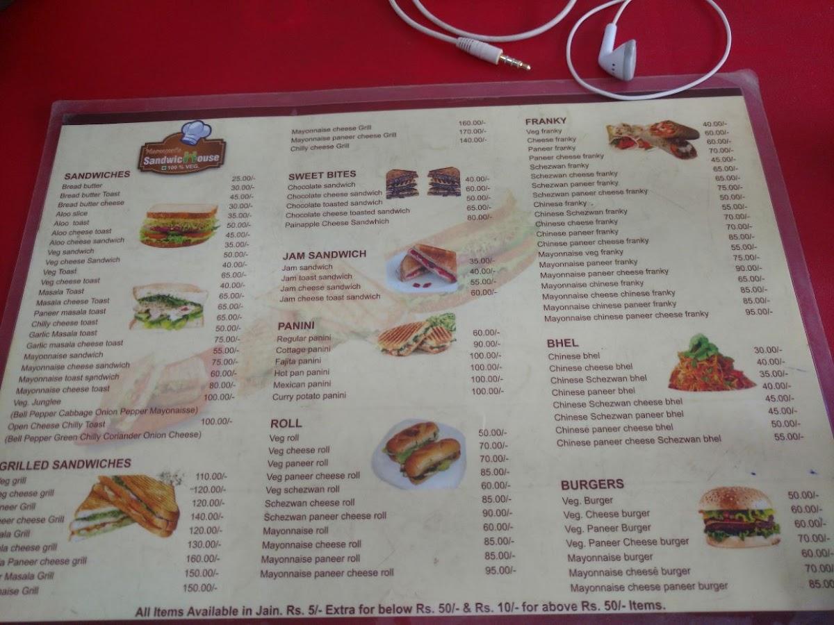 Menu at Narayan's Sandwich House, Mumbai, Andheri - Kurla Rd