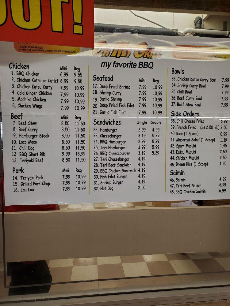 Menu at Oh My Grill - Pearl City BBQ, Pearl City