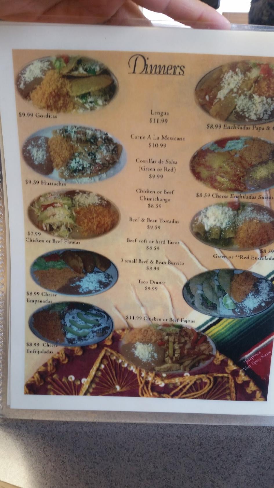 Menu at Taqueria La Rosa de Michoacan restaurant, East Moline