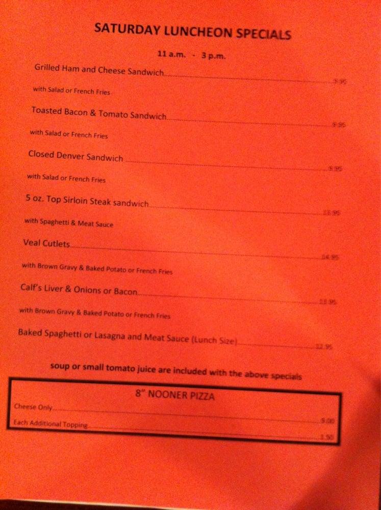 Carta de Astros Restaurant, Edmonton