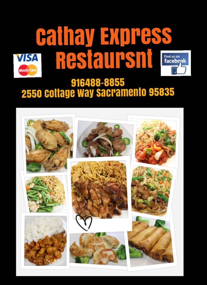 Menu at Cathay Express restaurant, Sacramento