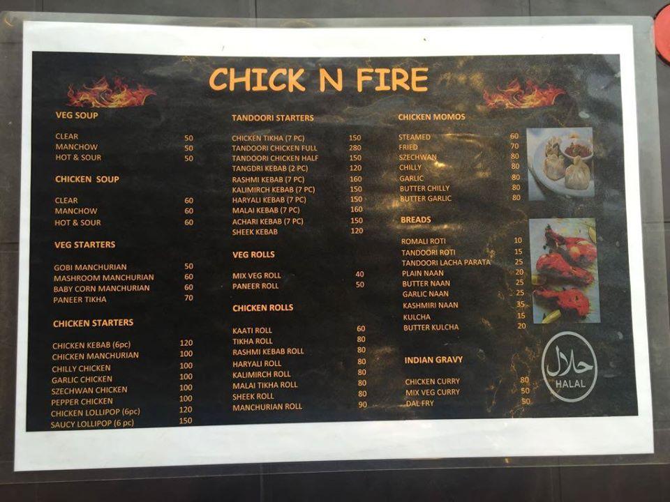 Menu at Chick N Fire, Bengaluru