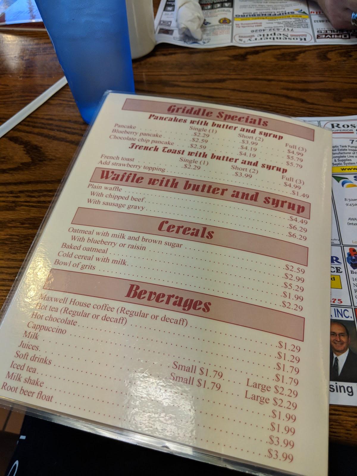Menu at Greyhound Family Restaurant, Shippensburg
