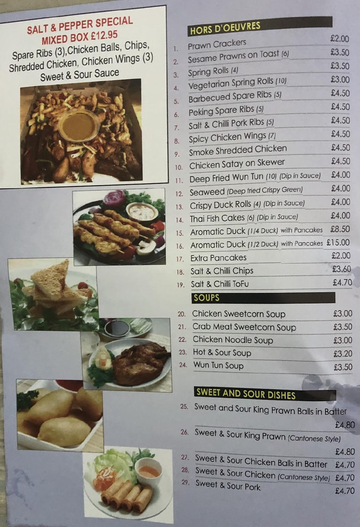 Menu at Happy House Chinese Munchy Box restaurant, Aberdeen
