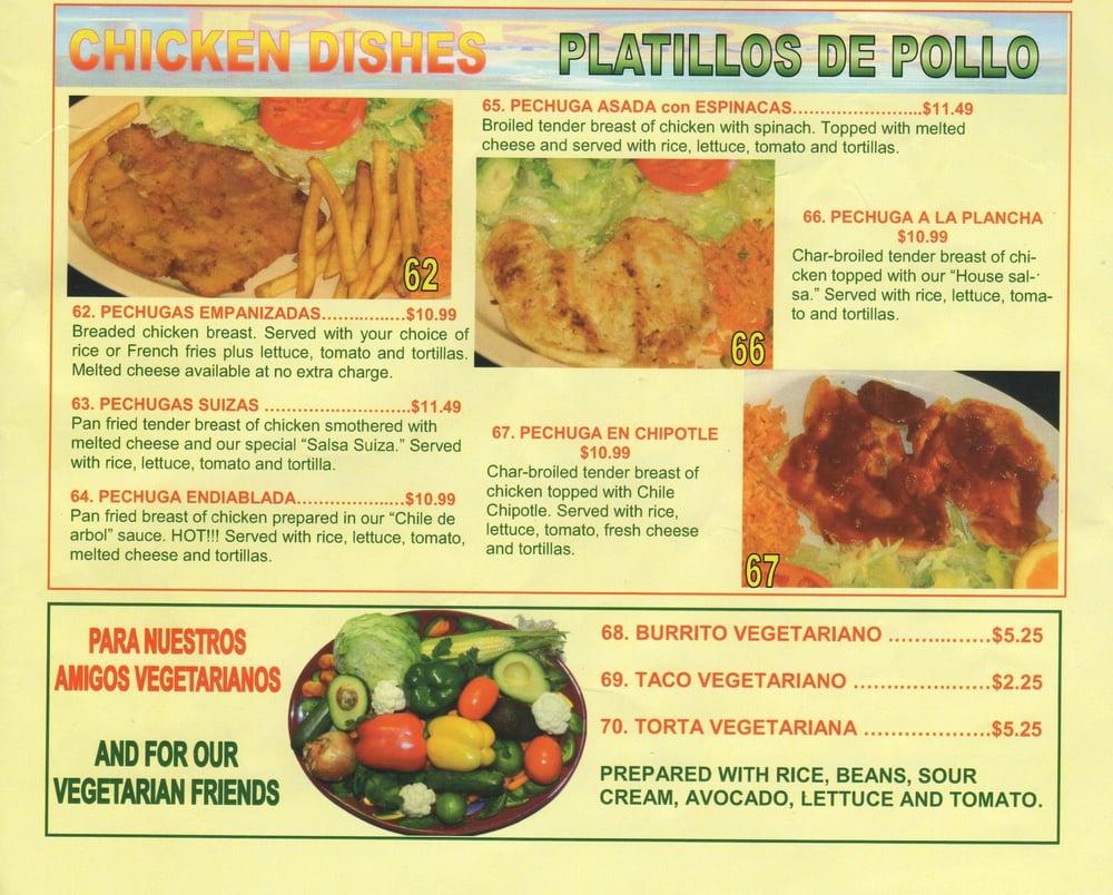 Menu at El Faro restaurant, East Dundee