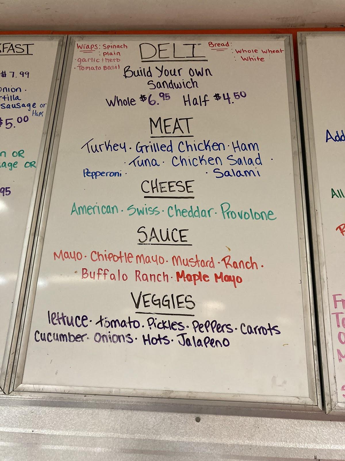 Carta de Park Row Cafe, Waterbury