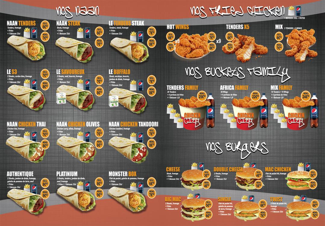 Menu au Chicken City restaurant, Bagneux