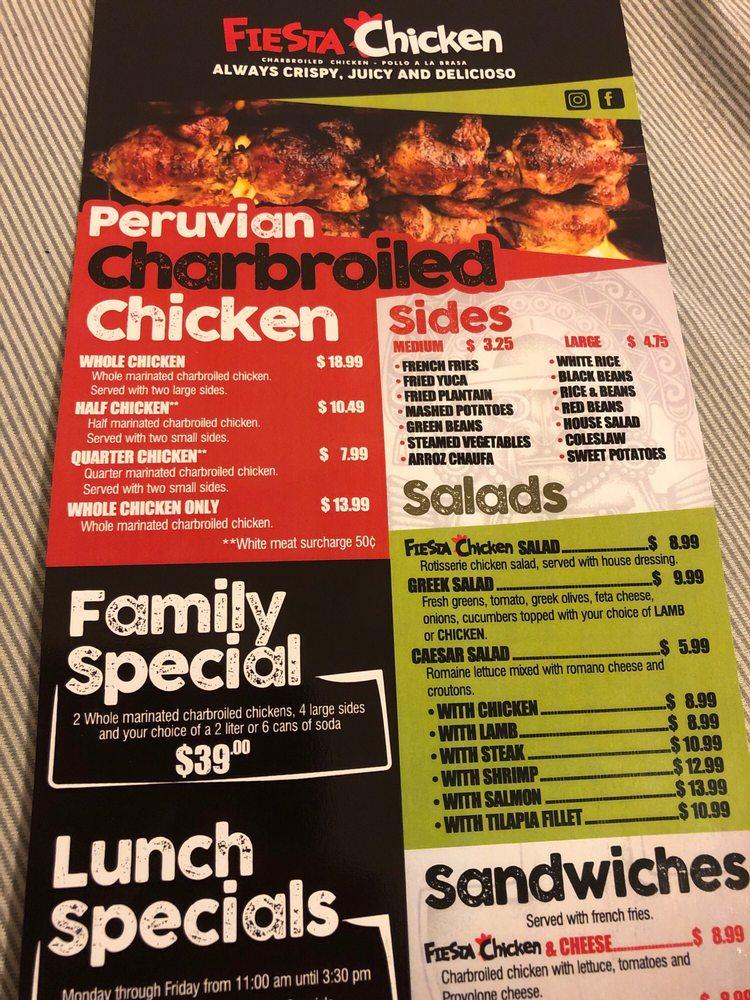 Menu at Fiesta Chicken restaurant, Woodbridge
