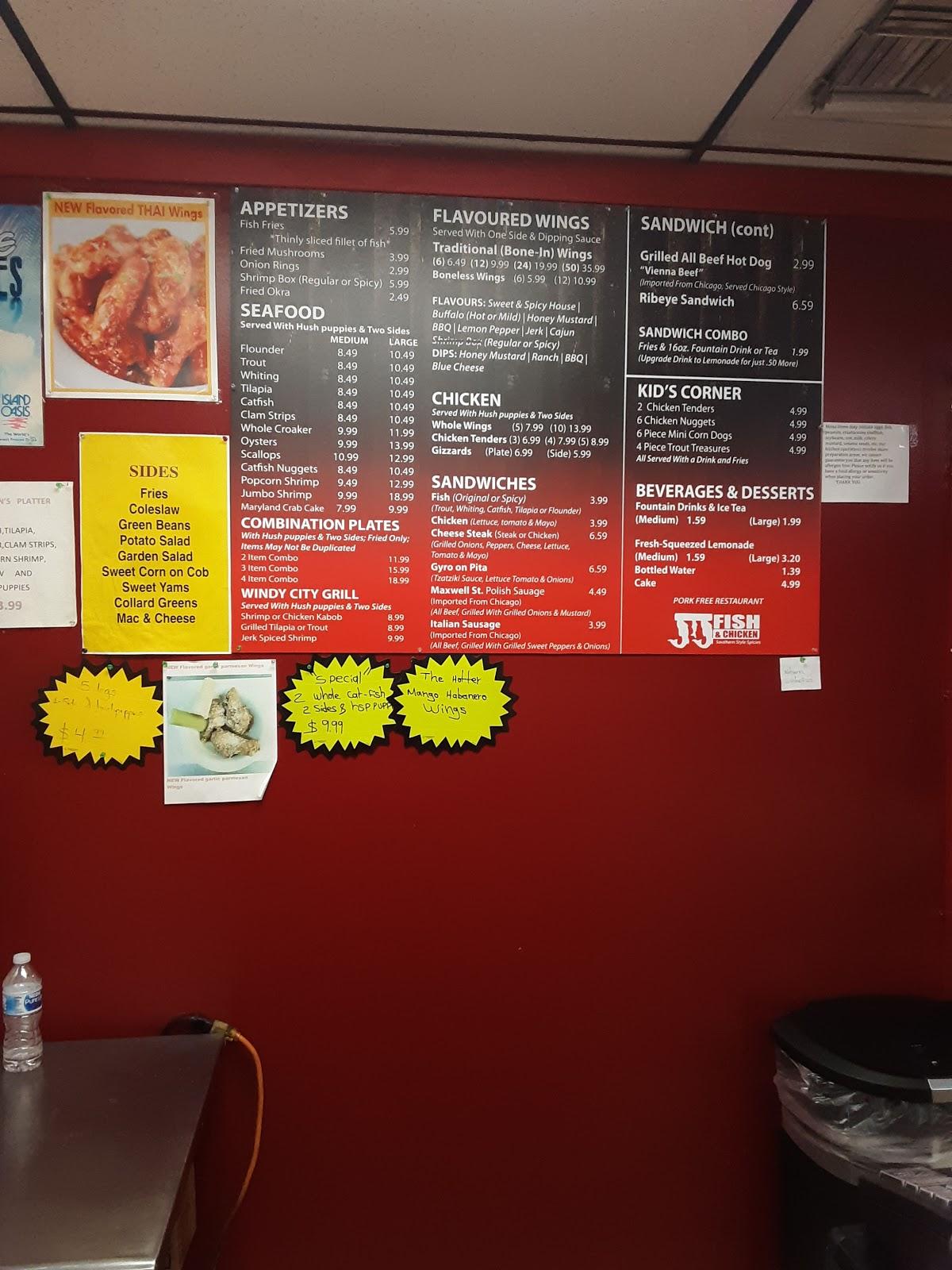 Menu at J & J Fish & Chicken restaurant, Durham, S Miami Blvd