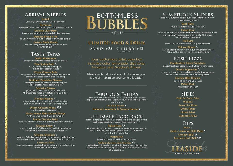Menu at Leaside Guest House pub & bar, Luton
