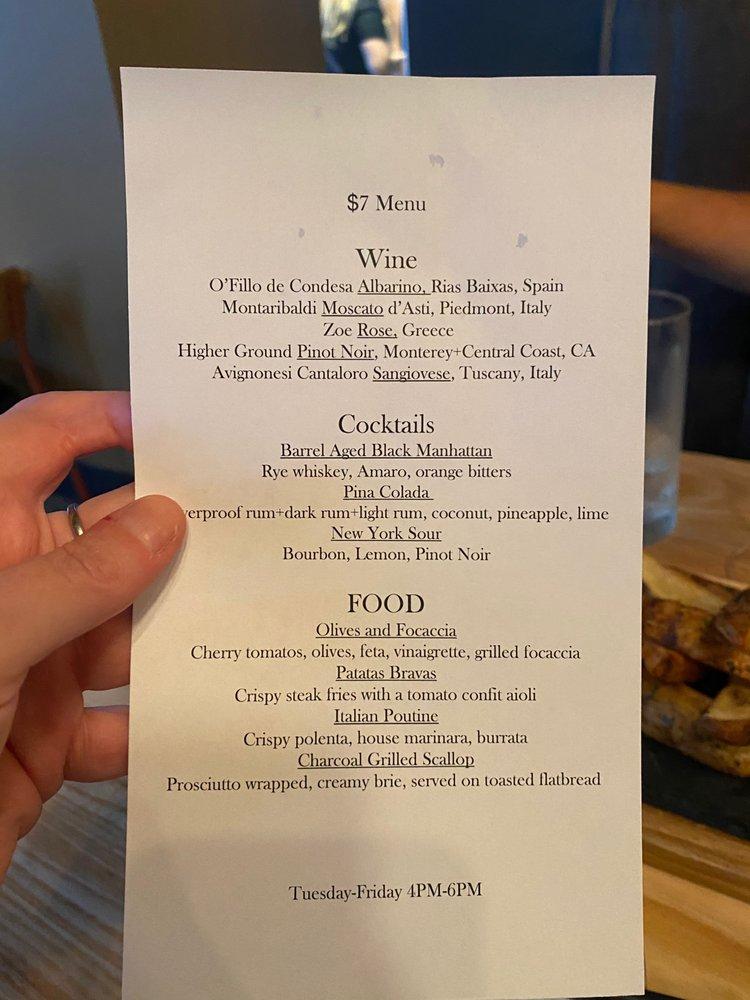 Menu at Nomad restaurant, Columbus