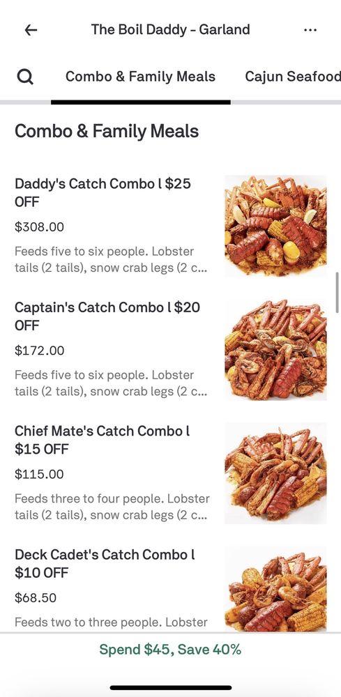 Menu at The Boil Daddy - Garland restaurant, Garland