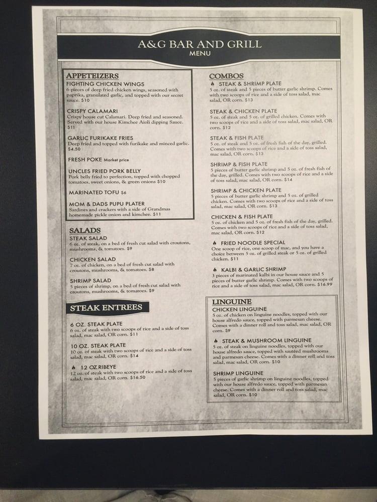 Menu at A & G Bar And Grill, Maili