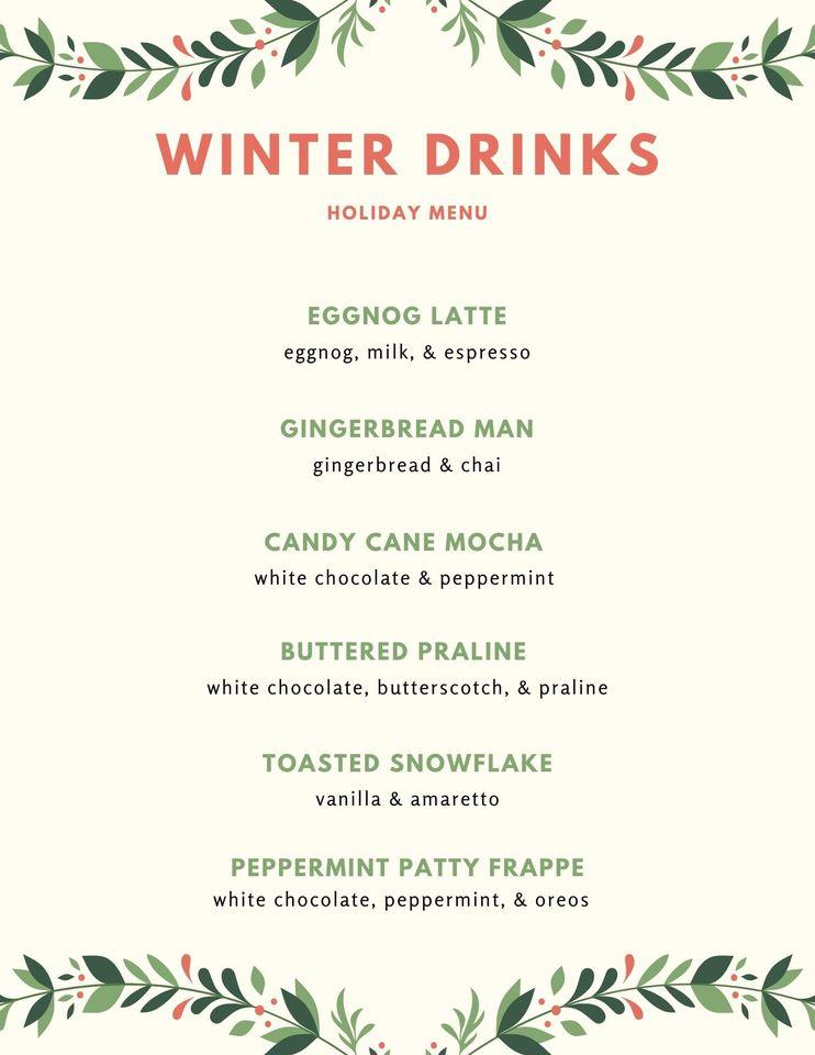 Menu at Cravings Coffee Shop cafe, Wisconsin Rapids