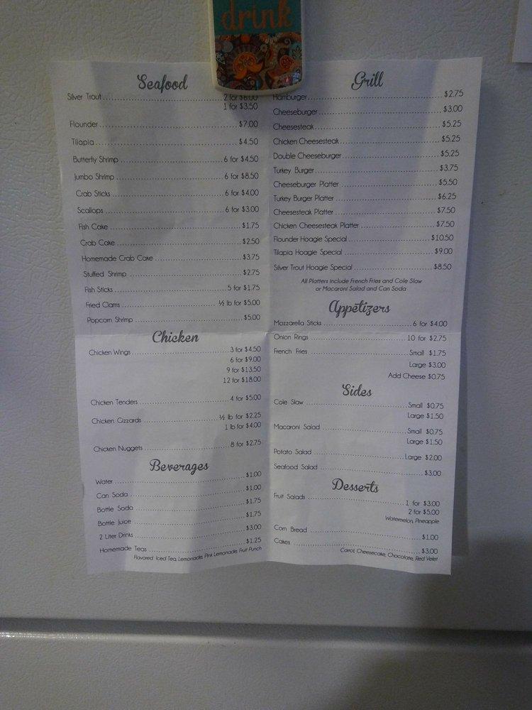 Menu at Hyons Seafood "West Philly" restaurant, Philadelphia, Spruce St