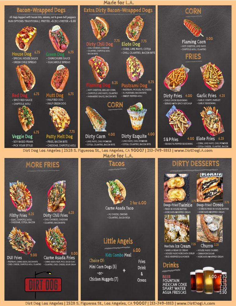 Menu at Dirt Dog Pasadena restaurant, Pasadena