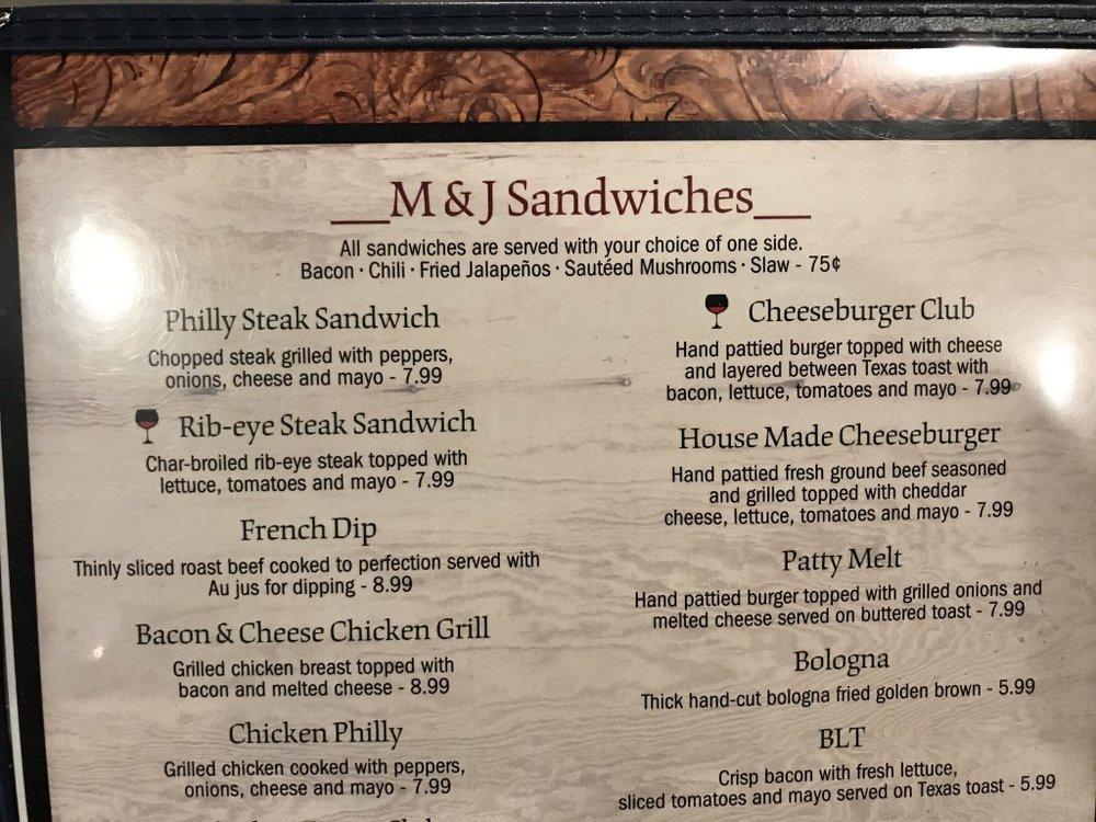 Menu at M&J Restaurant Of Greer, Greer