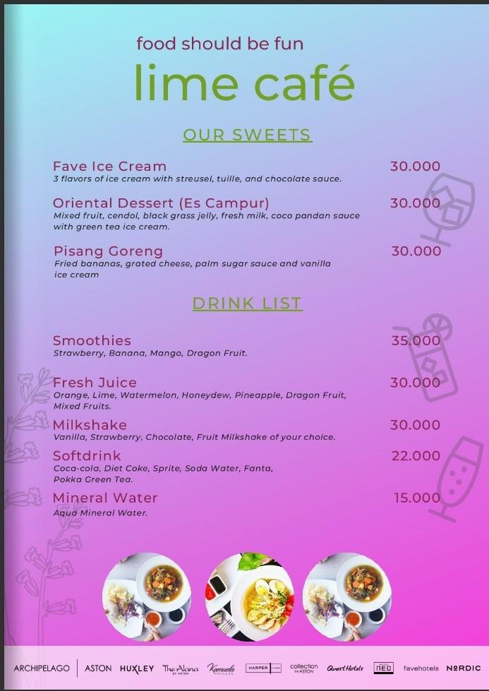Menu at favehotel Tanah Abang - Cideng restaurant, Jakarta
