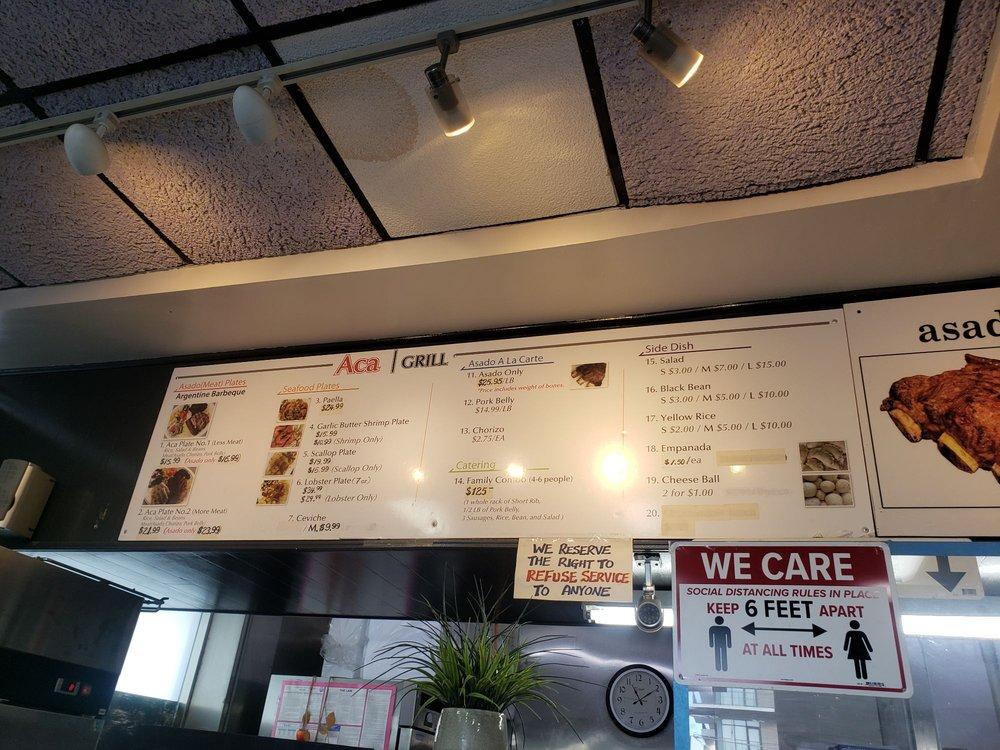 Menu at Aca Grill BBQ, Los Angeles, W 8th St