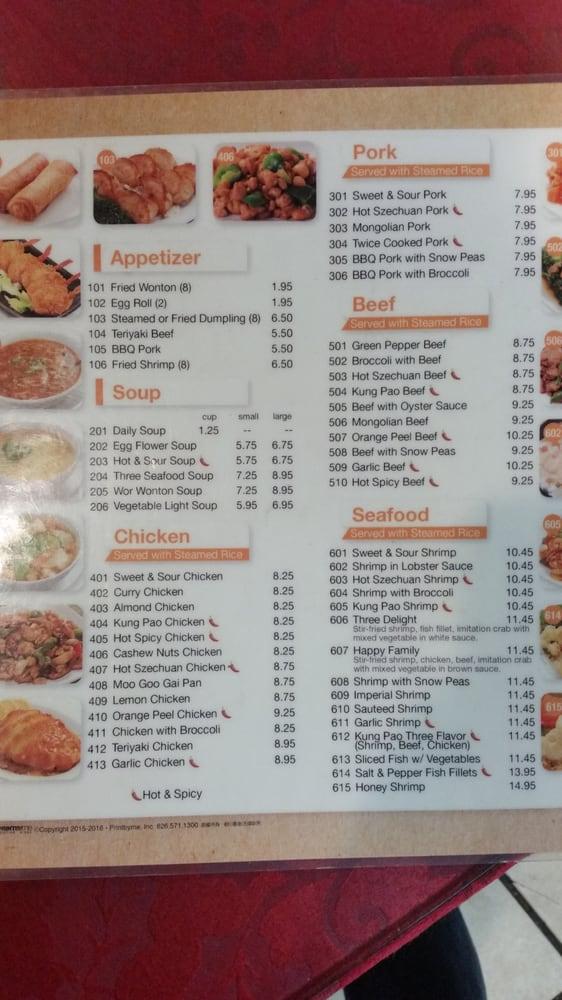 Menu at Ho Ho China restaurant, Norwalk, Rosecrans Ave