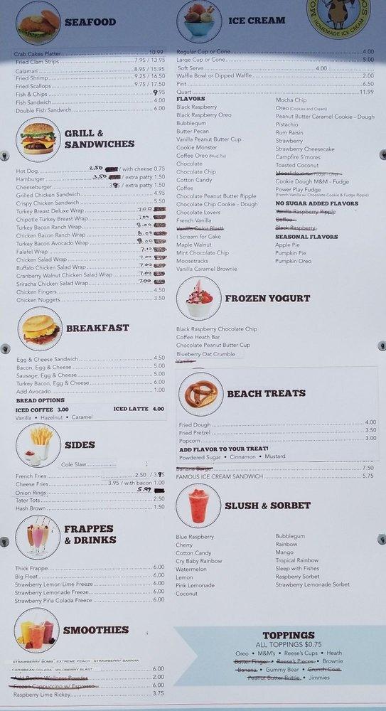 Menu at Molly Moo's, Boston, 165 William J Day Blvd