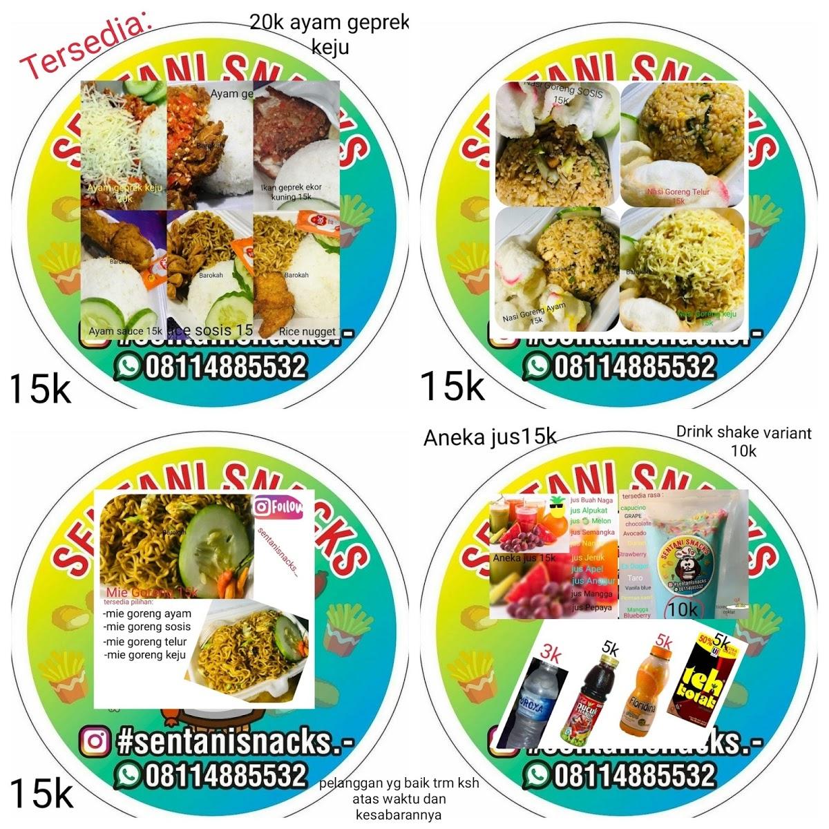Menu at Sentani Snacks restaurant, Sentani Kota
