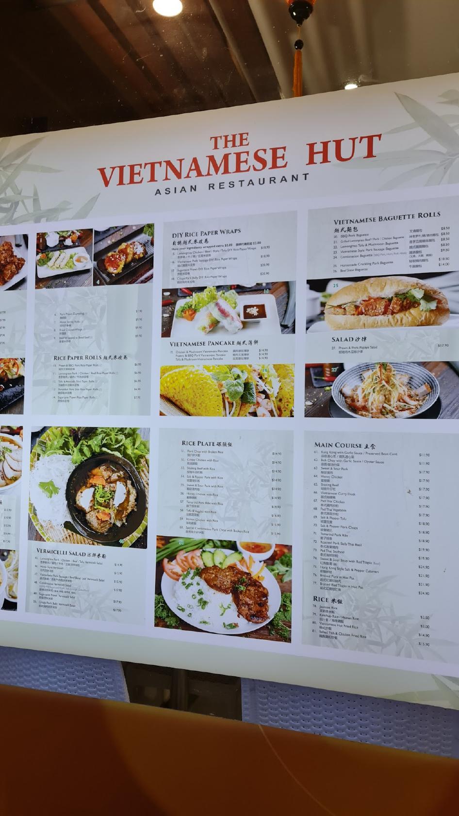 Menu at The Vietnamese Hut restaurant, Runcorn