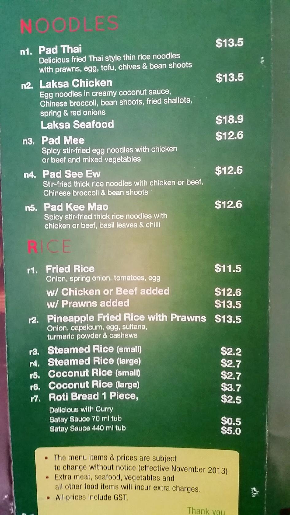 Menu at Chilli n Chive Thai Restaurant & Tapas, Beaconsfield