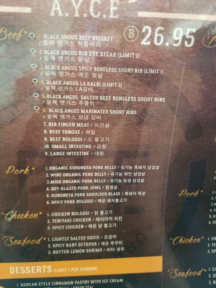 Menu at Master Kim’s Korean BBQ, Las Vegas, S Durango Dr #100