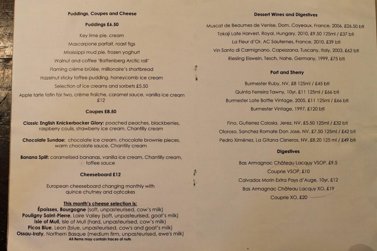 Menu at The Botanist Sloane Square pub & bar, London, 7 Sloane Square