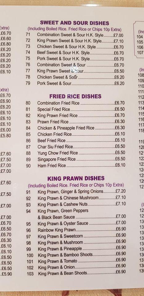 Menu at Lucky City Kilwinning fast food, Kilwinning