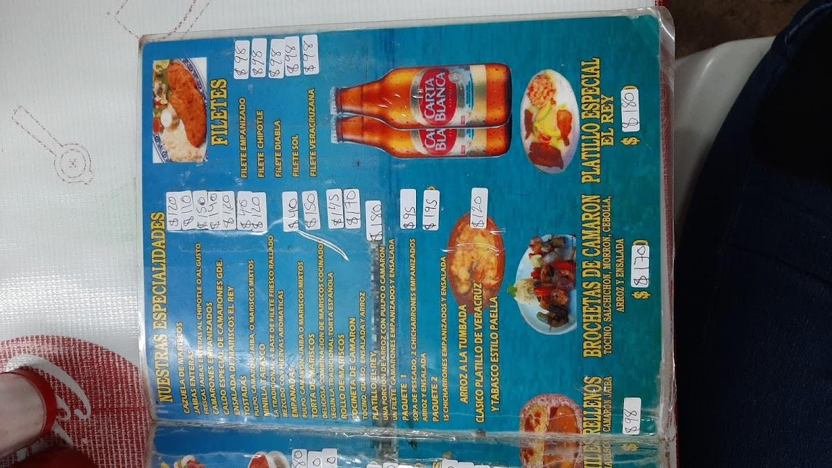 Carta del restaurante Mariscos El Rey, Reynosa