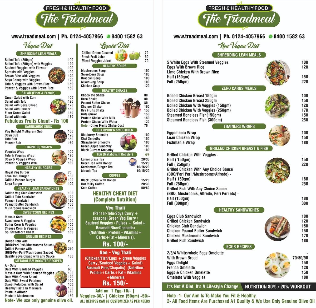 Menu at The Treadmeal ( Gym Diet Cafe), Gurugram