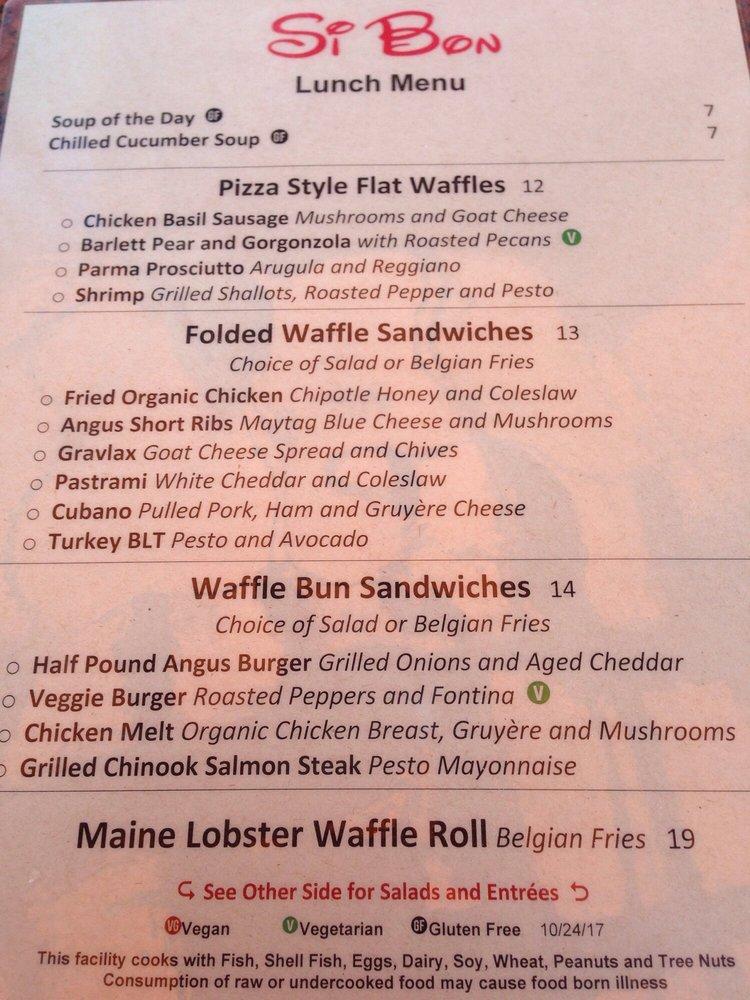 Carta del pub y bar Si Bon, Rancho Mirage