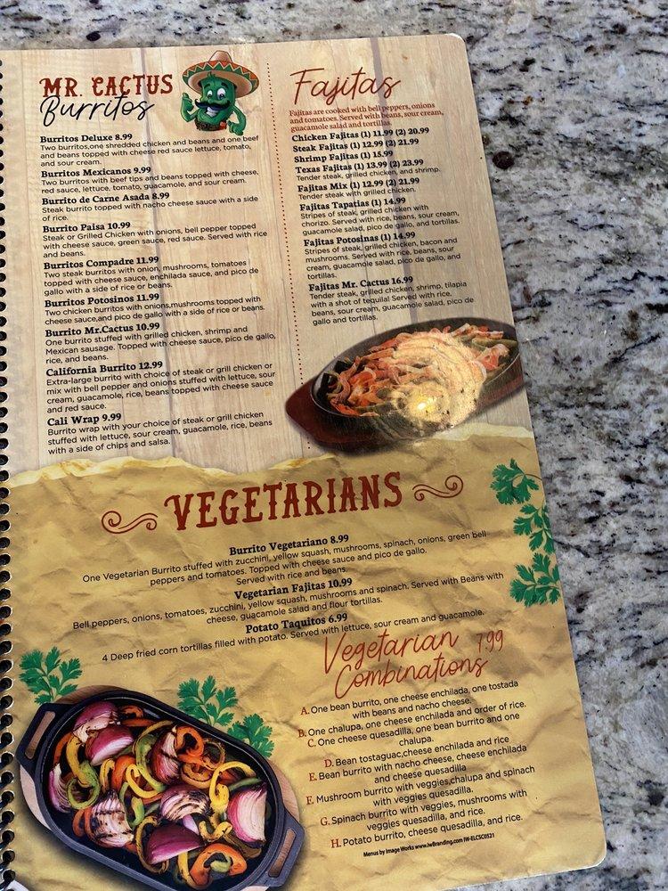 Menu at Mr. Cactus Mexican Kitchen restaurant, Easley