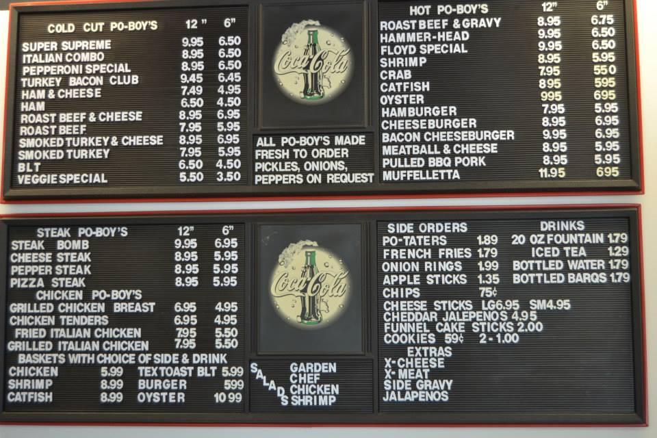 Menu at Po-Boy Express restaurant, Ocean Springs