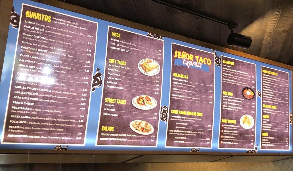 Menu at Senor Taco Express Scottsdale restaurant, Scottsdale, N ...