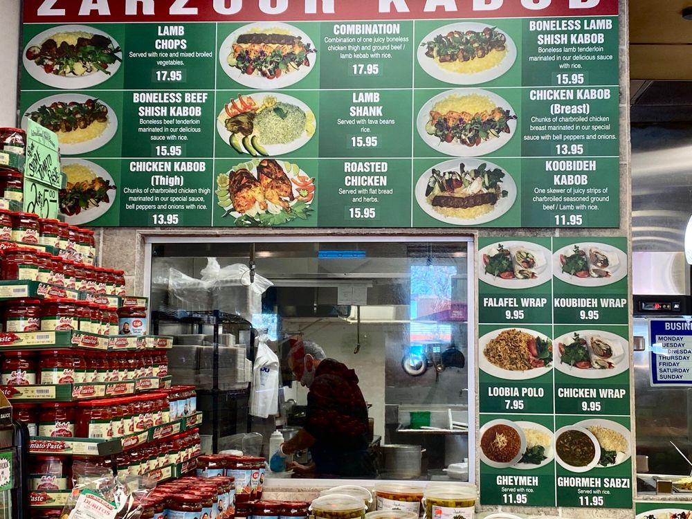 Menu at Zarzour Kabob restaurant, San Jose