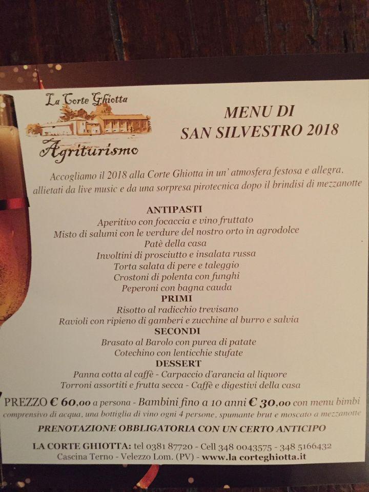 Menu da La Corte Ghiotta ristorante, Velezzo Lomellina