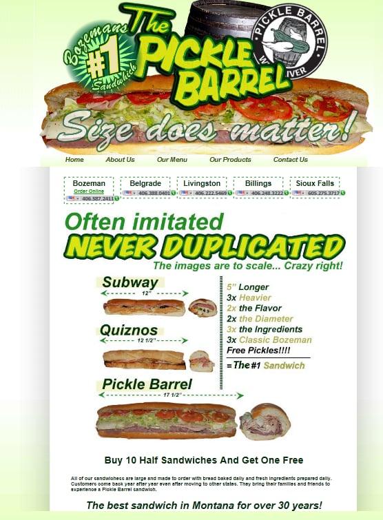 Menu at Pickle Barrel, Bozeman, 809 W College St