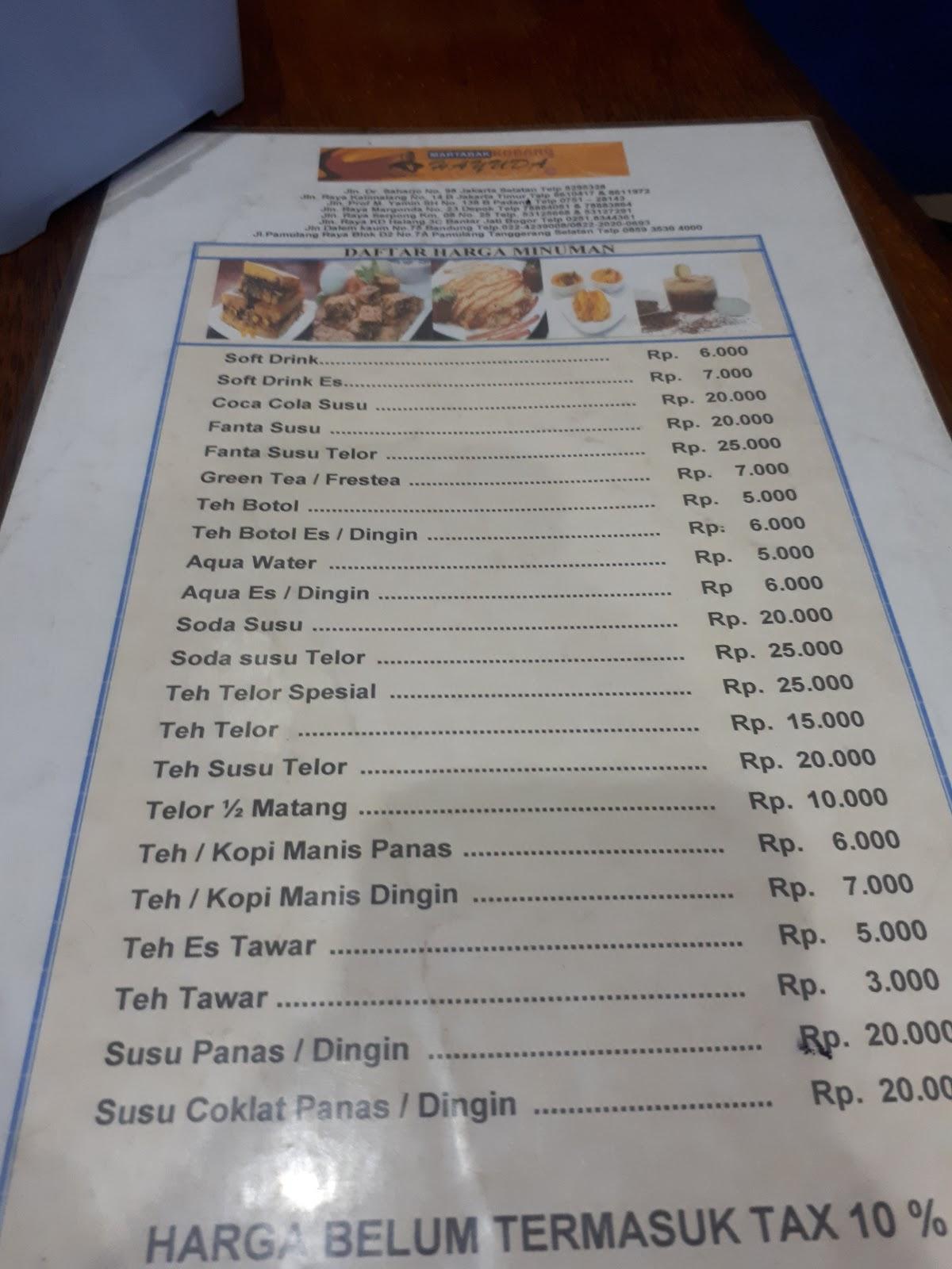 Menu at Martabak Kubang Hayuda restaurant, South Tangerang, Jl ...