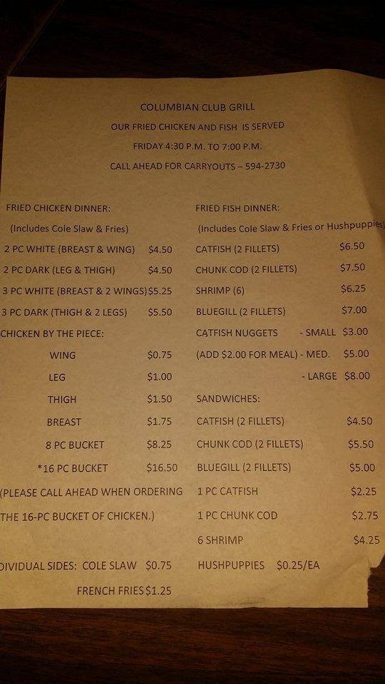 Menu at Carlyle KC Hall Carlyle IL pub & bar, Carlyle