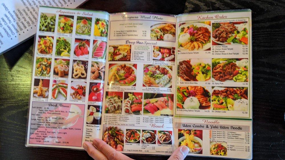 Menu at Dong Hae Sushi restaurant, Lompoc