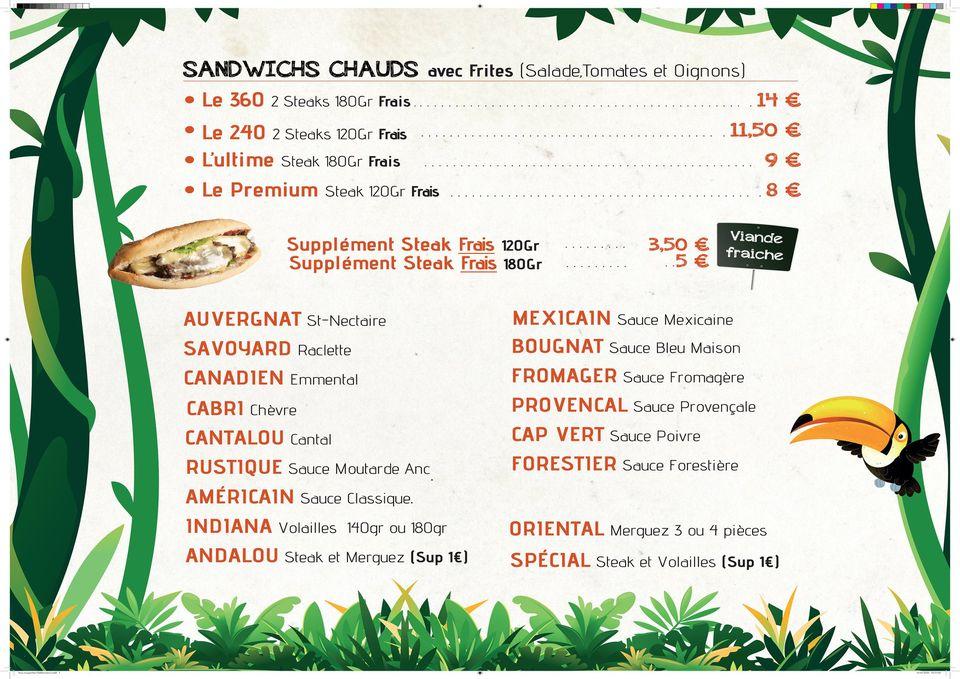 Menu at Au Toucan restaurant, Aubière, 41 Av. du Roussillon